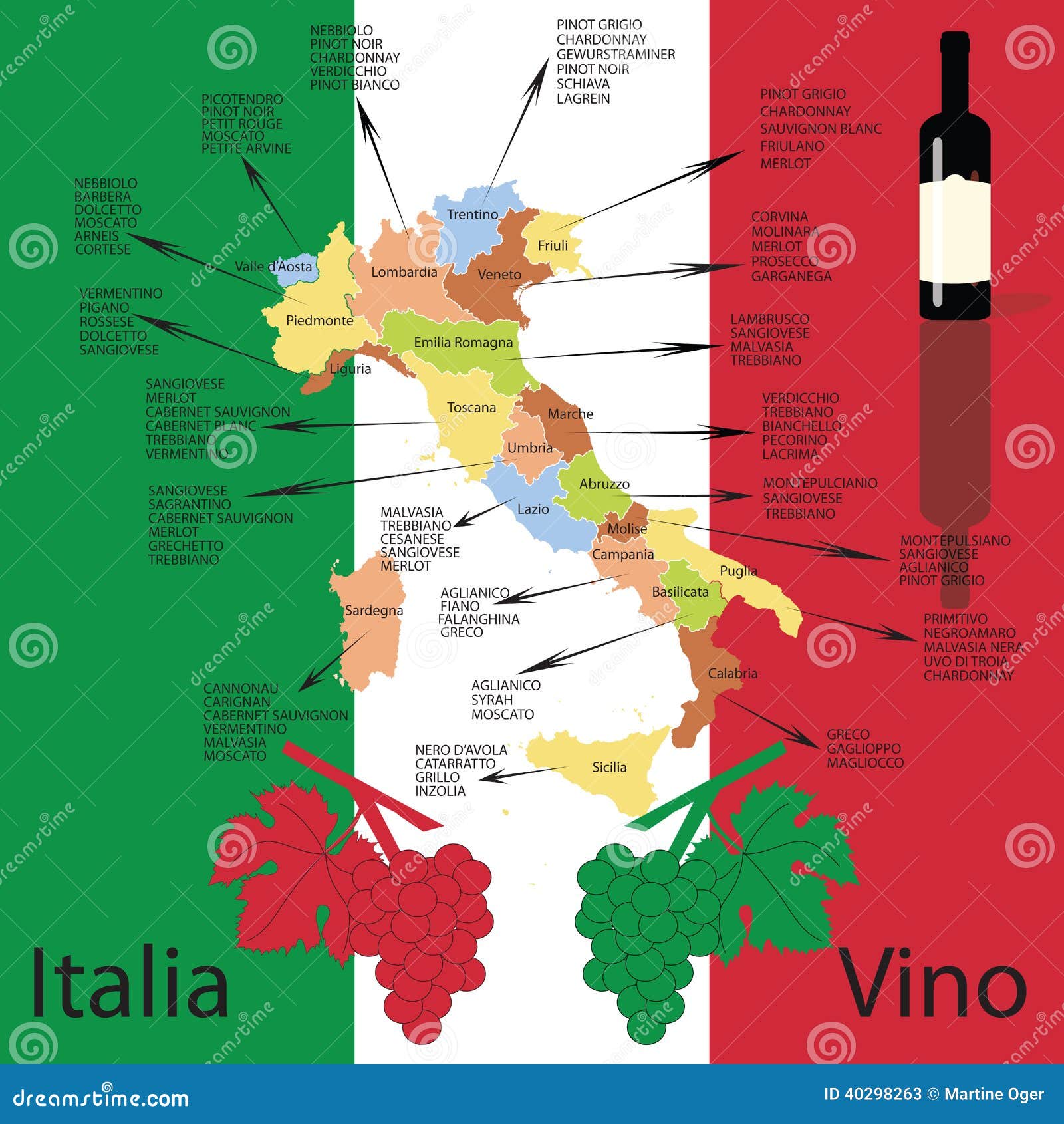 Carte italienne de vin. illustration stock. Illustration du carte ...
