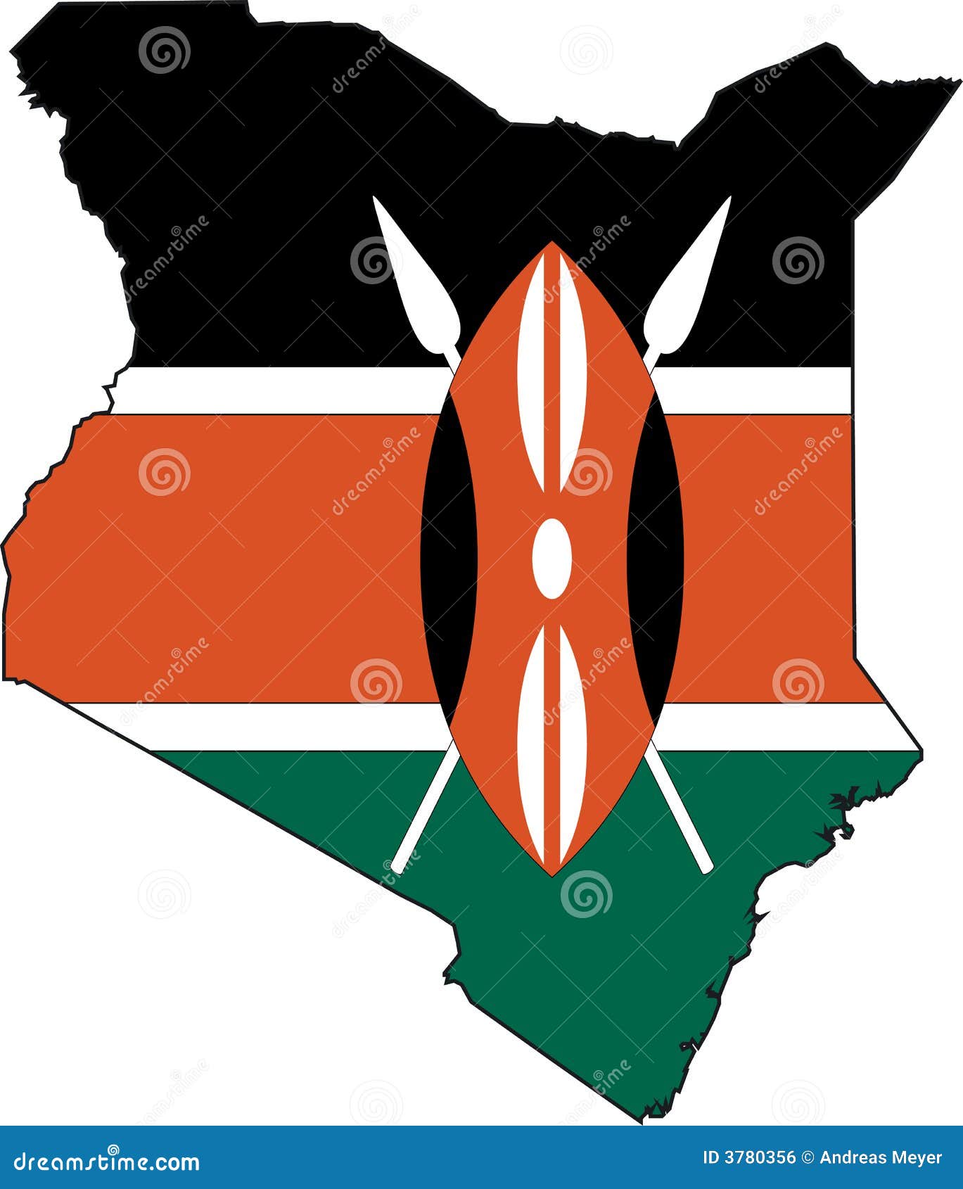 Carte Kenya illustration de vecteur. Illustration du kenya - 3780356
