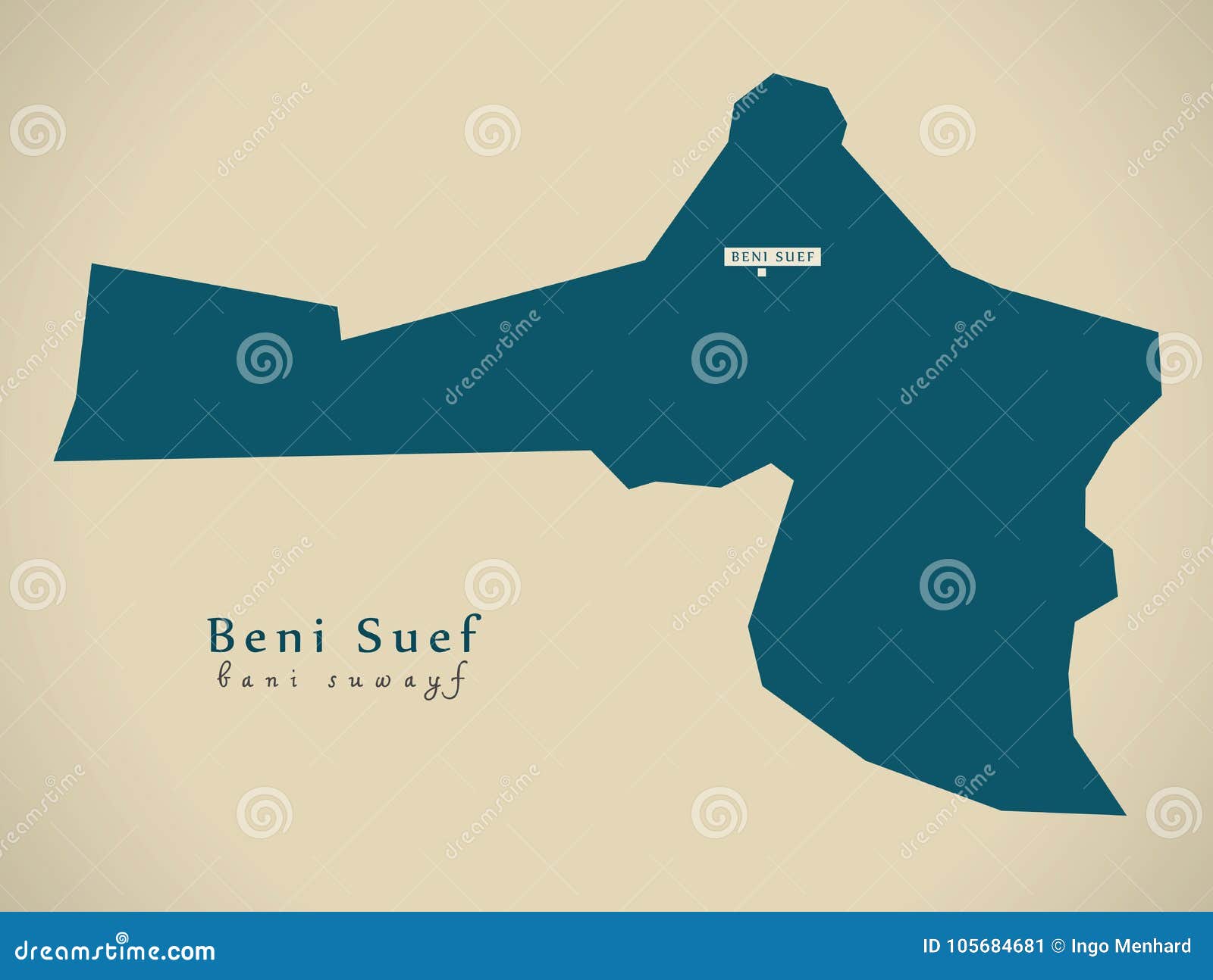 Carte Moderne - Beni Suef PAR EXEMPLE Illustration Stock - Illustration ...