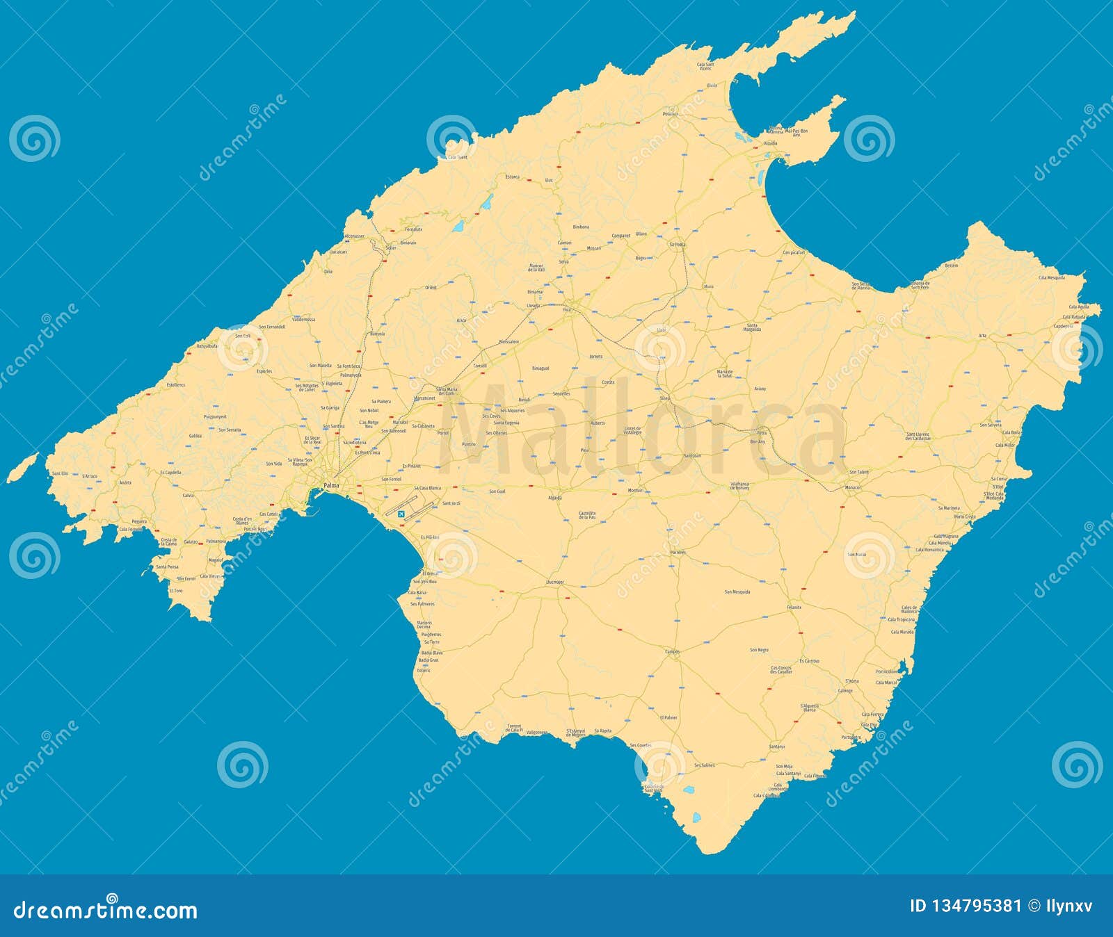 Carte Politique De Majorque Majorca Illustration de Vecteur ...