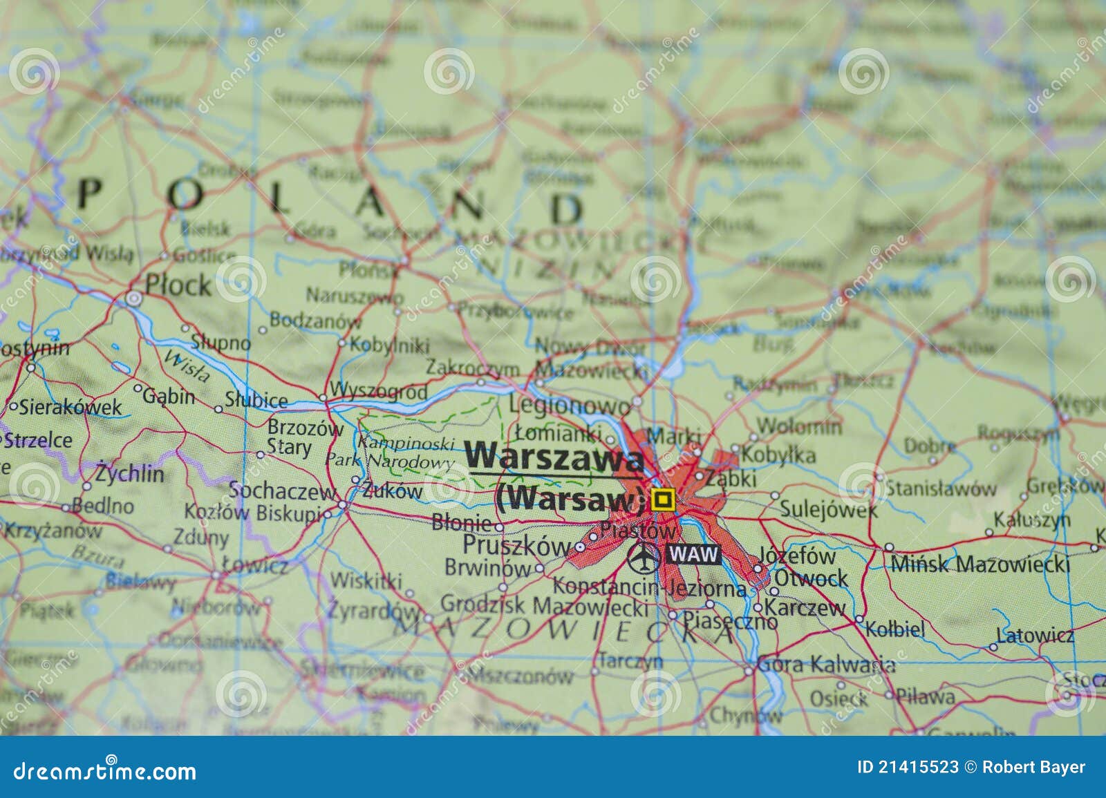 Carte Varsovie d'atlas image stock. Image du ville, sens - 21415523