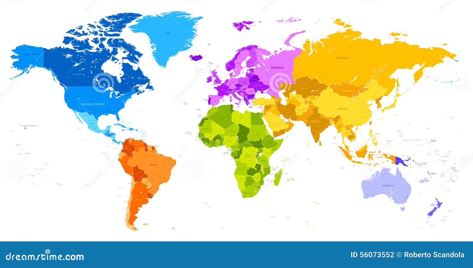 Carte Vibrante Du Monde De Couleurs Illustration de Vecteur ...