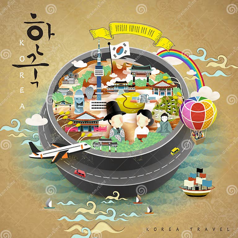 Cartel creativo de Corea ilustración del vector. Ilustración de visita ...