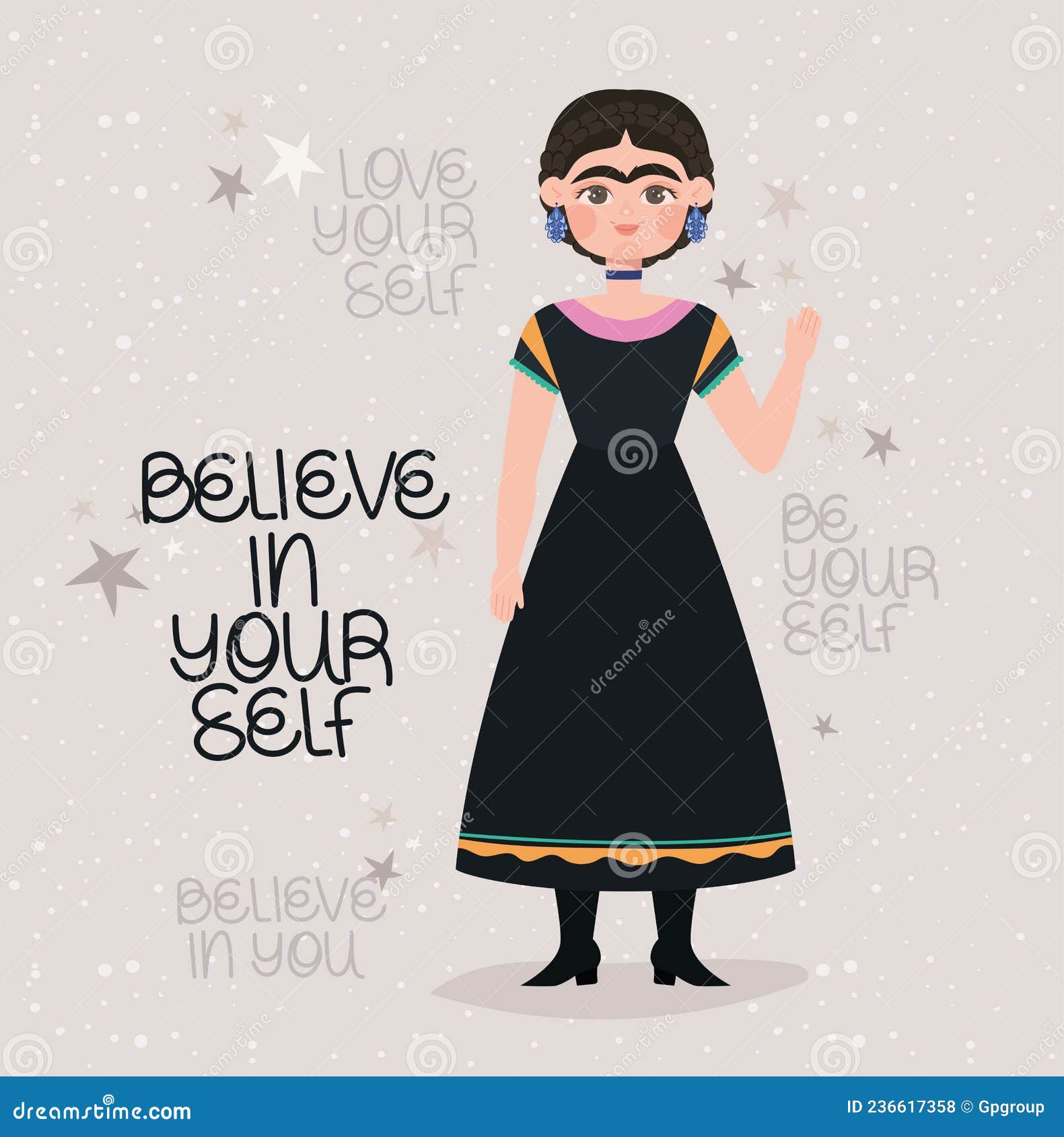 Cartel de frida kahlo ilustración del vector. Ilustración de ...