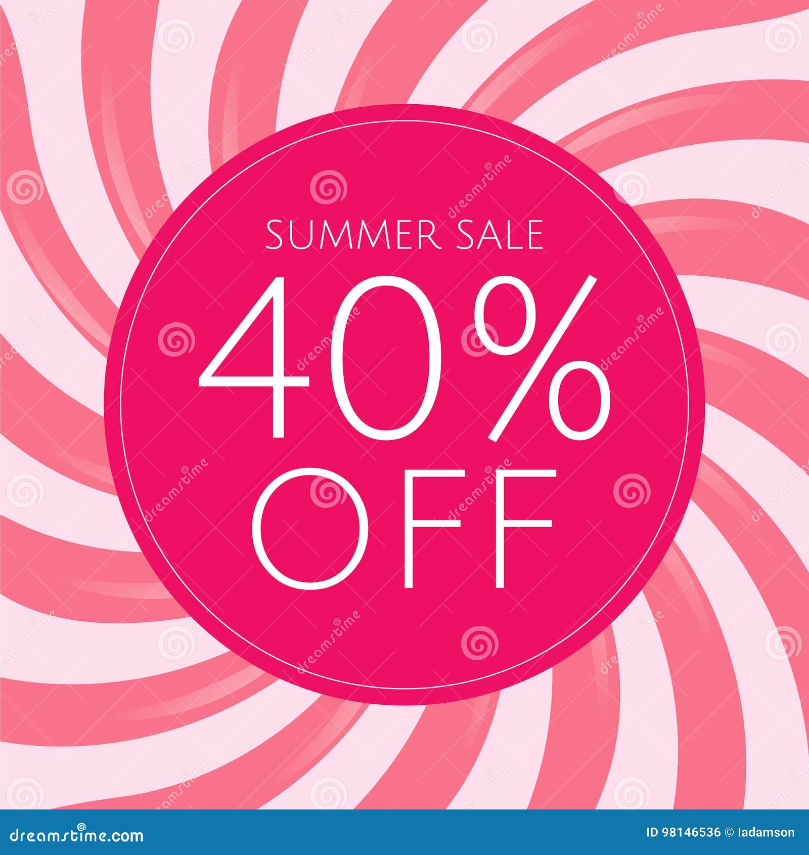 Cartel De La Venta Con Resplandor Solar Rosado Ilustración del Vector ...