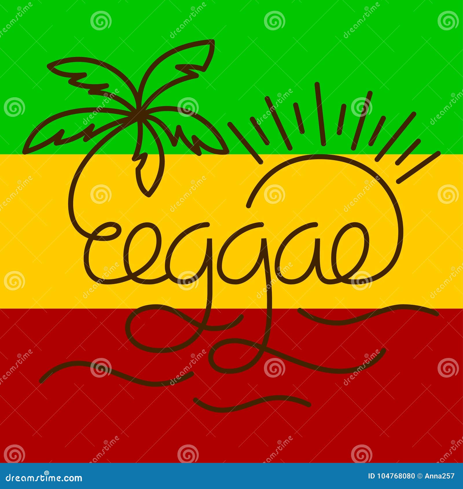 Cartel De Las Letras Del Vector En Estilo Del Reggae Ilustración del ...