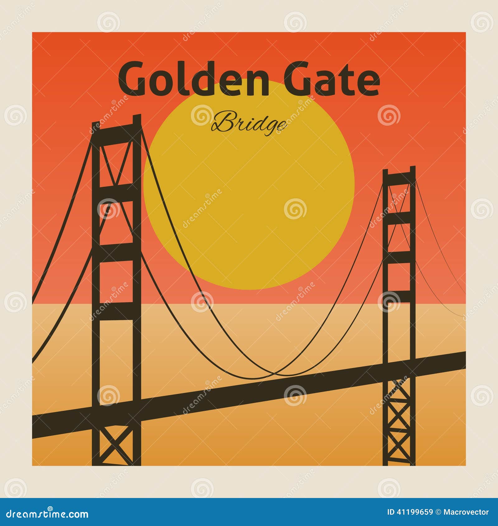 Cartel De Puente Golden Gate Ilustración del Vector - Ilustración de ...