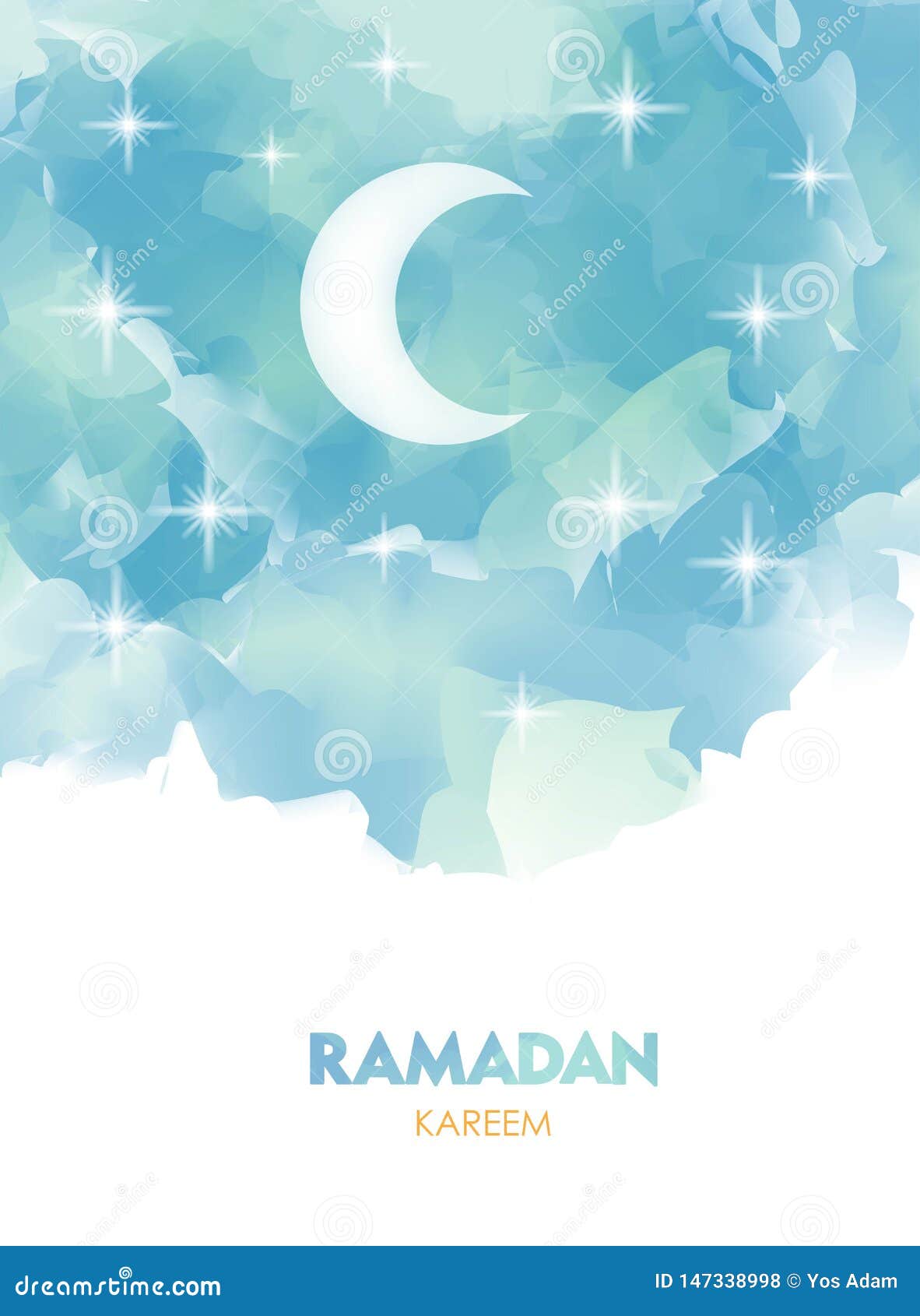 Cartel De Ramadan Kareem Nube Colorida Ramadan Celebration Banner
