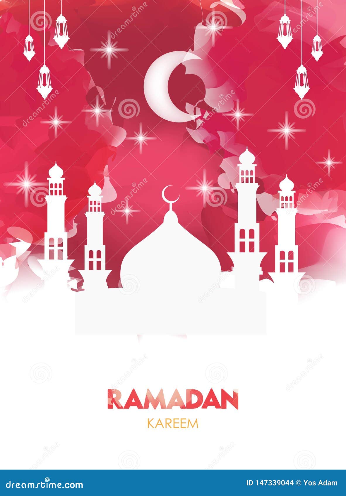 Cartel De Ramadan Kareem Nube Colorida Ramadan Celebration Banner