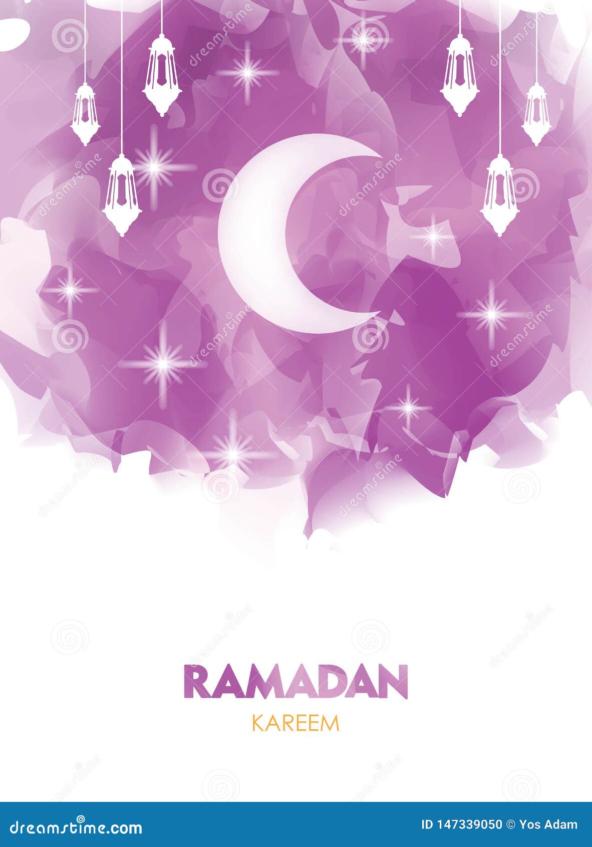 Cartel De Ramadan Kareem Nube Colorida Ramadan Celebration Banner