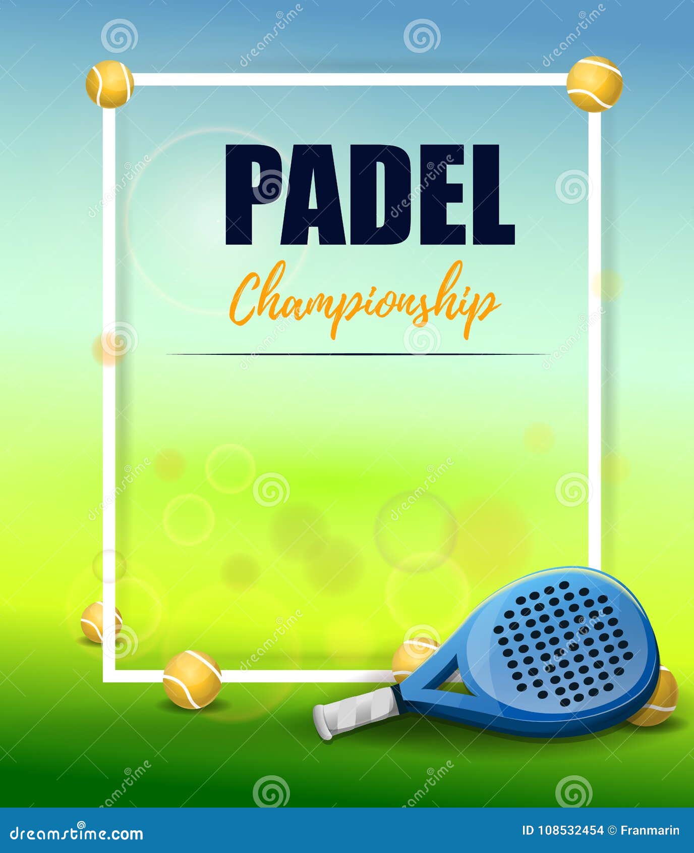 Cartel Del Campeonato De Padel Ilustración del Vector - Ilustración de ...