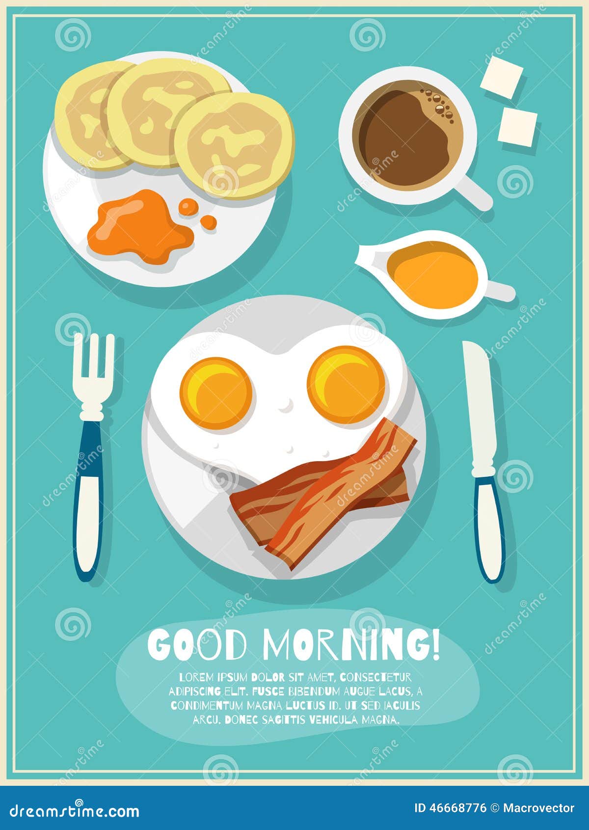 Cartel Del Icono Del Desayuno Ilustración del Vector - Ilustración de ...