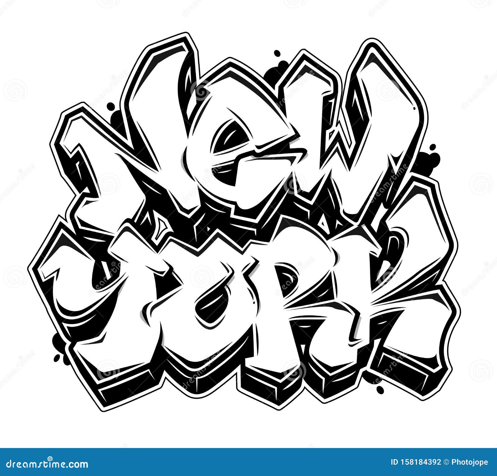 Cartel Estilo Graffiti De Nueva York Ilustración del Vector ...