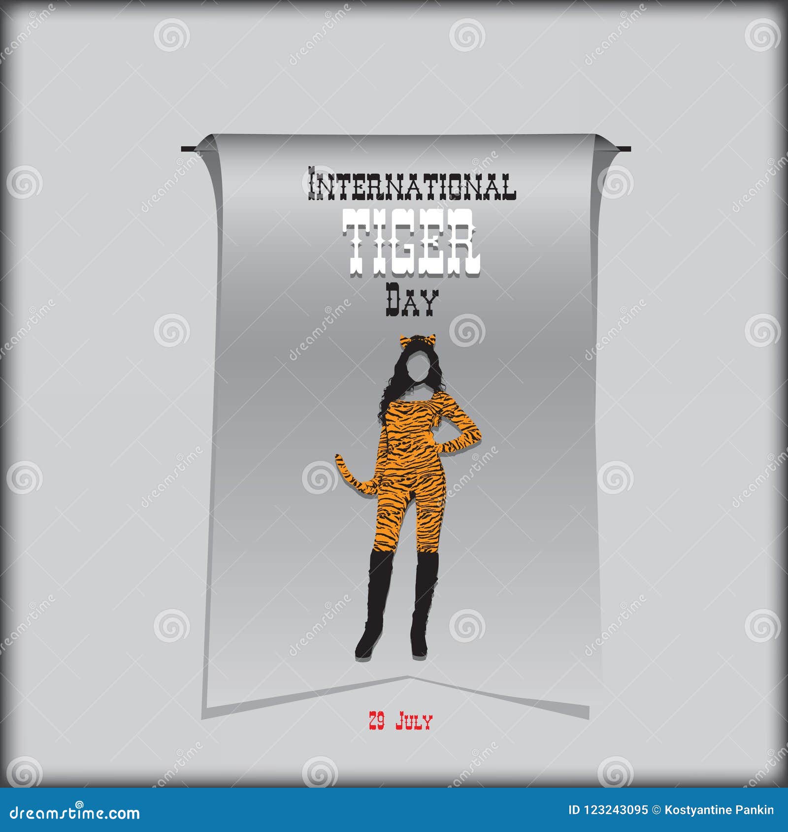 Cartel para Tiger Day ilustración del vector. Ilustración de ...