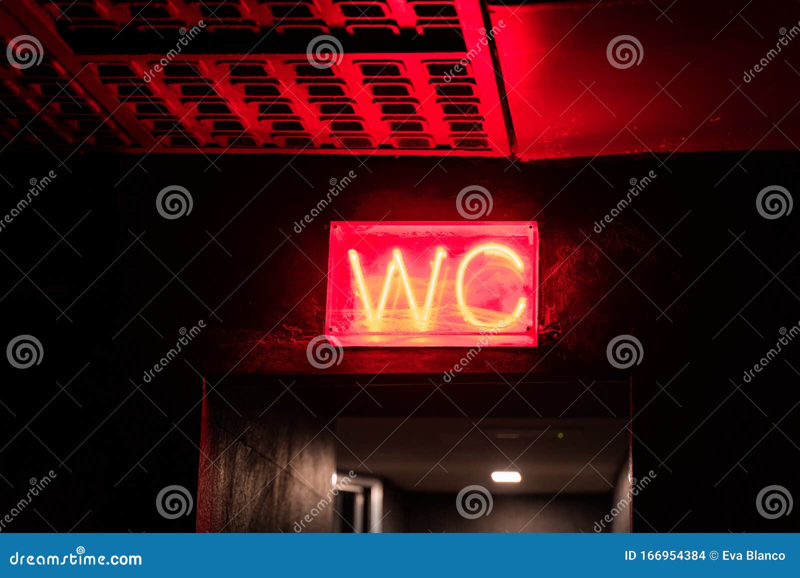 Cartel Rojo De WC En La Pared, Interior Foto de archivo - Imagen de ...