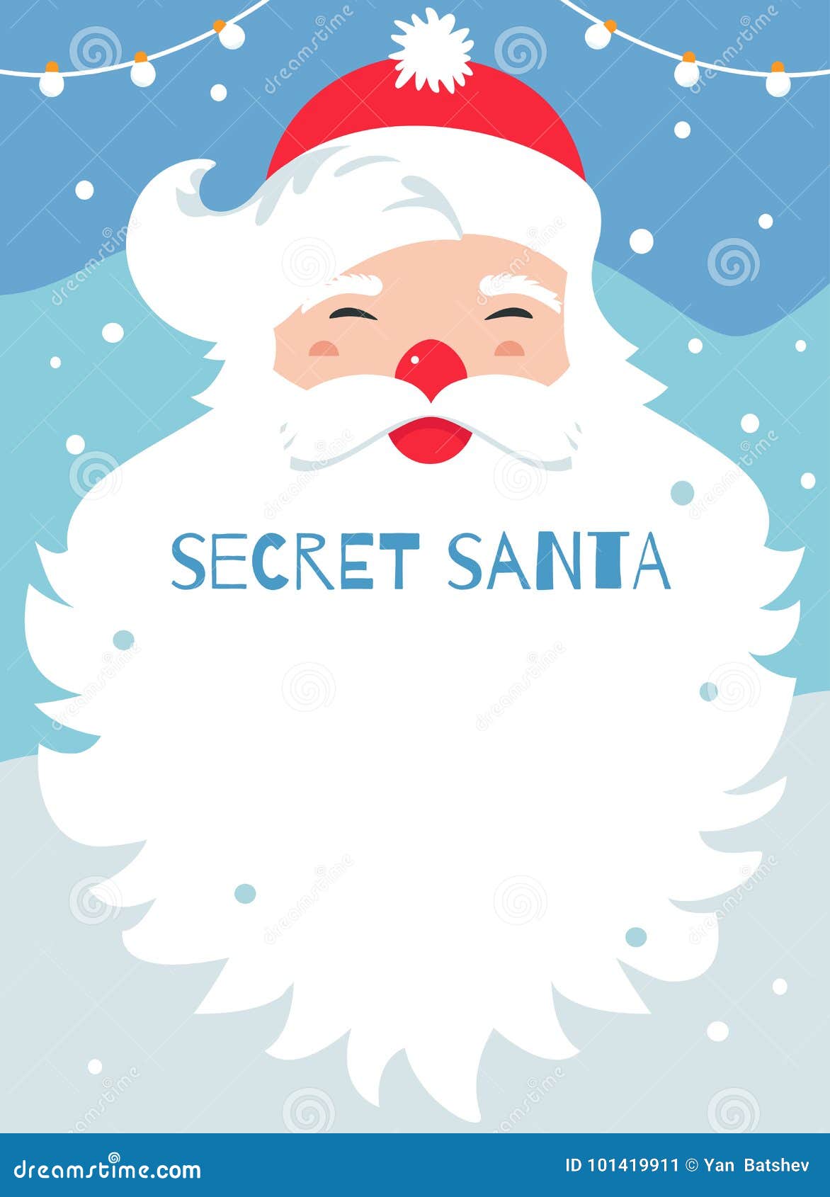 Cartel Secreto De Santa Present Exchange Game Vector Ilustración del ...