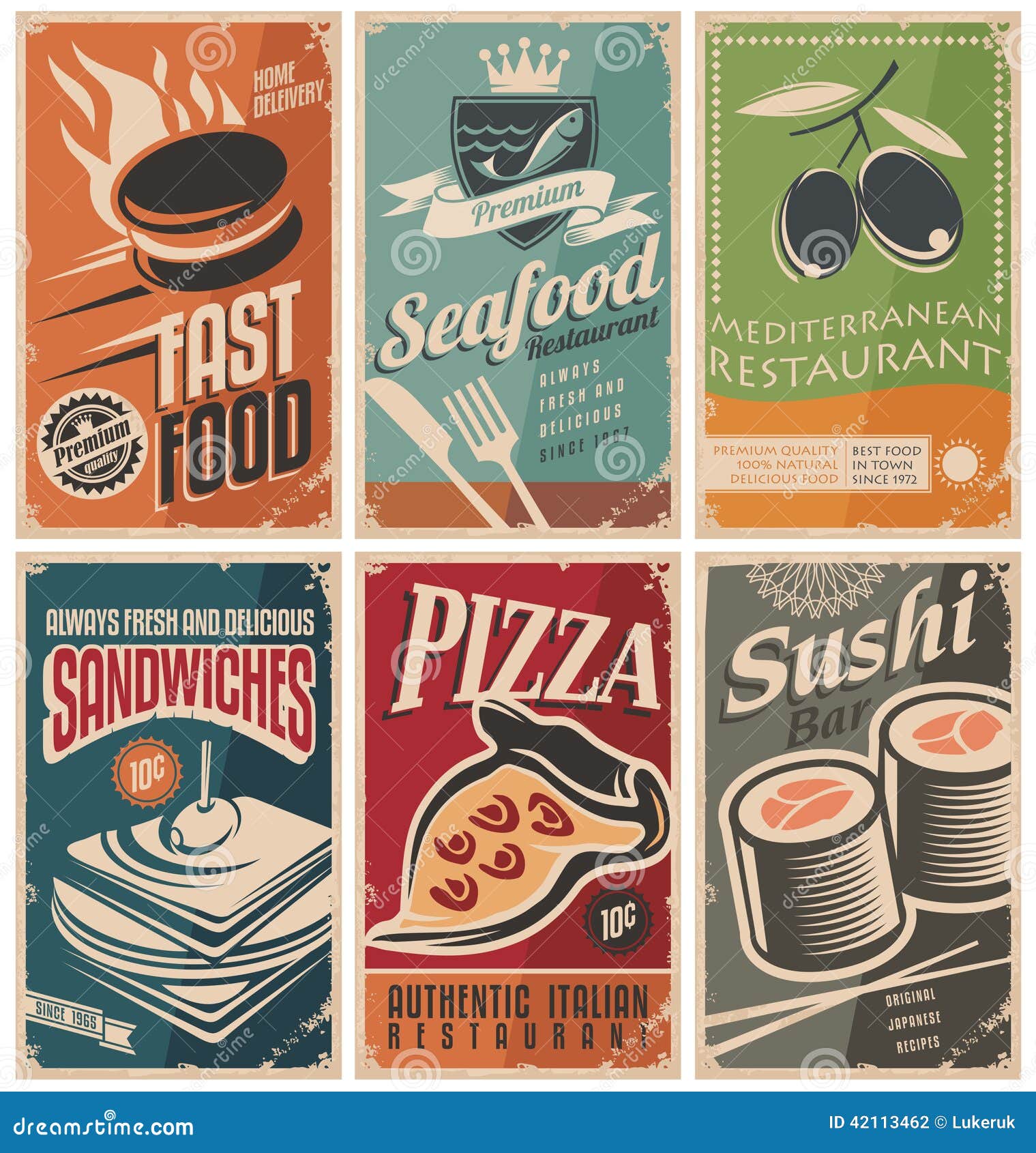 Carteles de la comida ilustración del vector. Ilustración de insignia ...