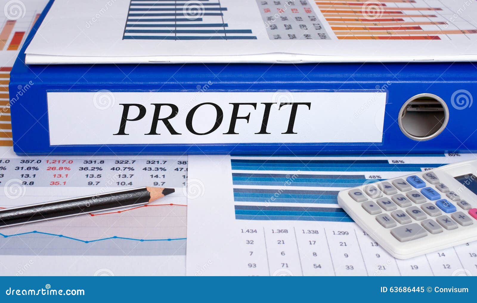 Cartella di profitto immagine stock. Immagine di grafico - 63686445