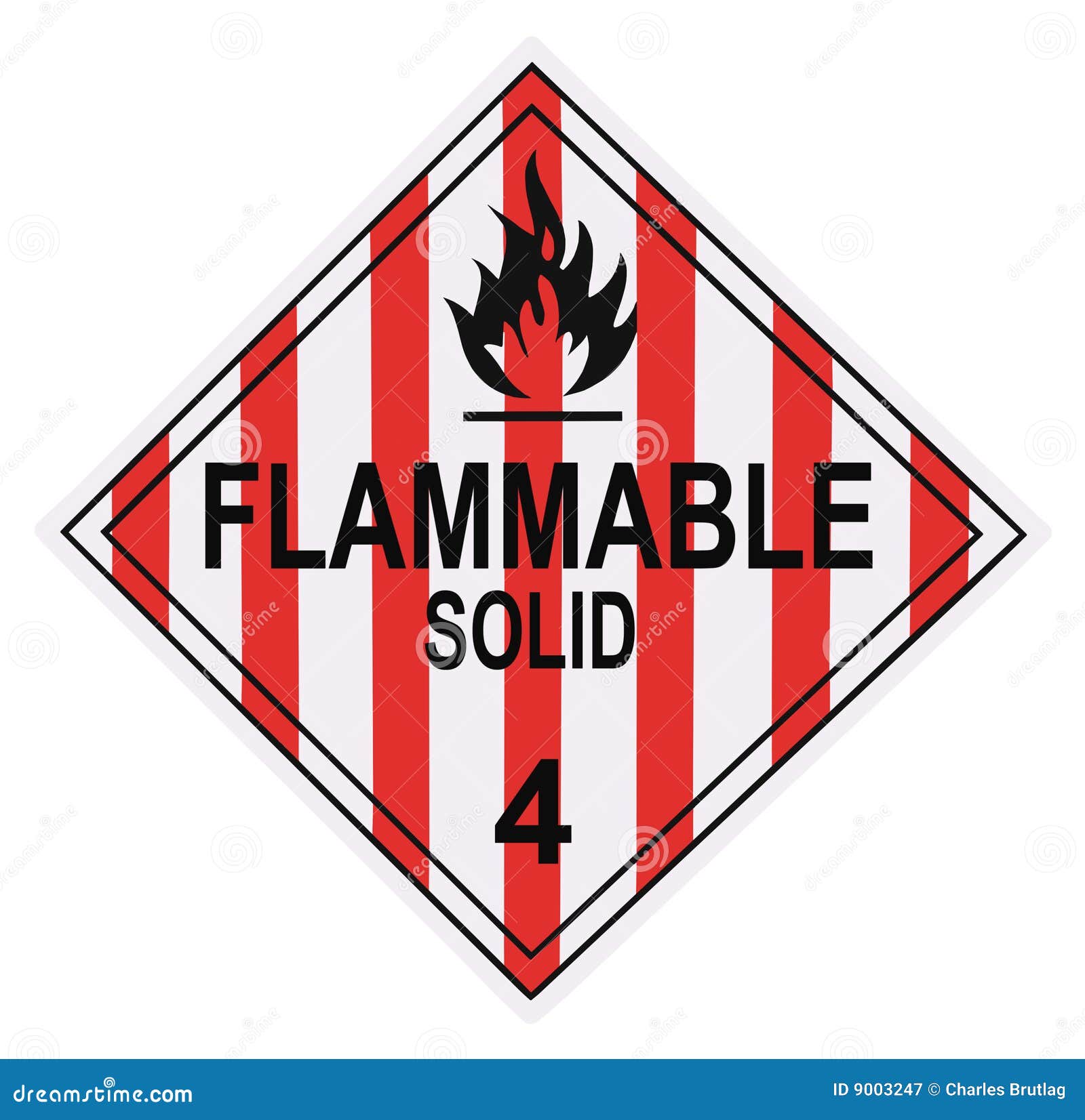 Cartello D'avvertimento Del Solido Infiammabile Illustrazione di Stock ...