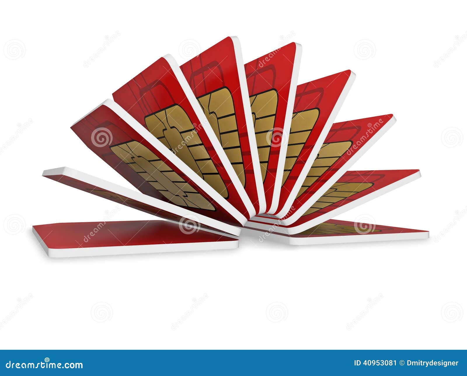 Cartes rouges de SIM illustration stock. Illustration du mobile - 40953081