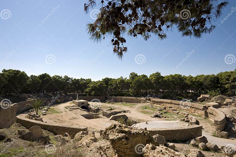 The Carthage amphitheatre stock photo. Image of roman - 7755732