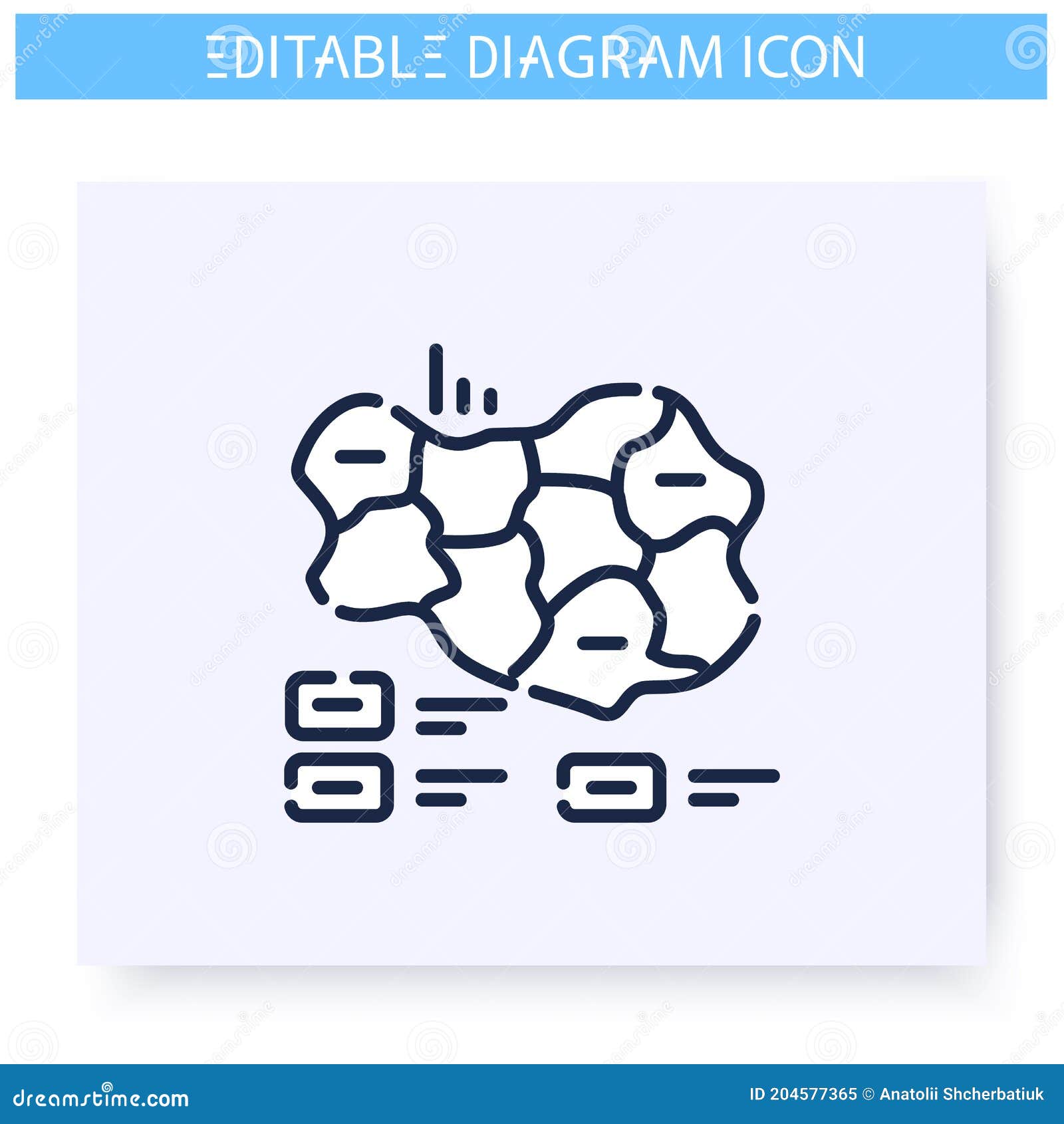 Cartogram Line Icon. Editable Illustration Stock Vector - Illustration ...