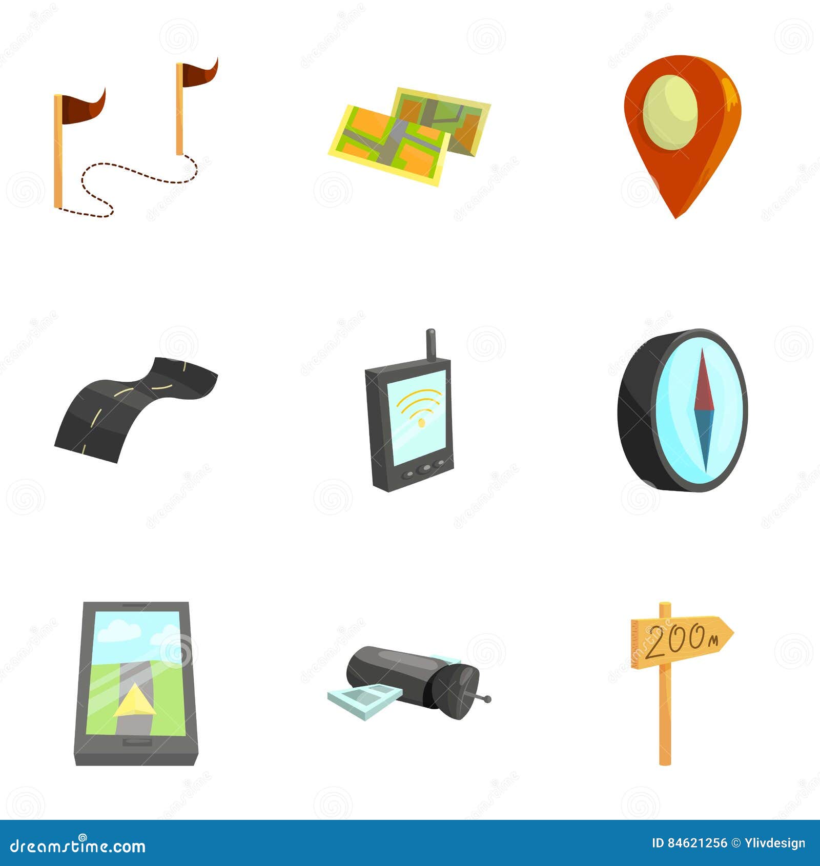 Cartography and Geography Tools Icons Set Stock Vector - Illustration ...