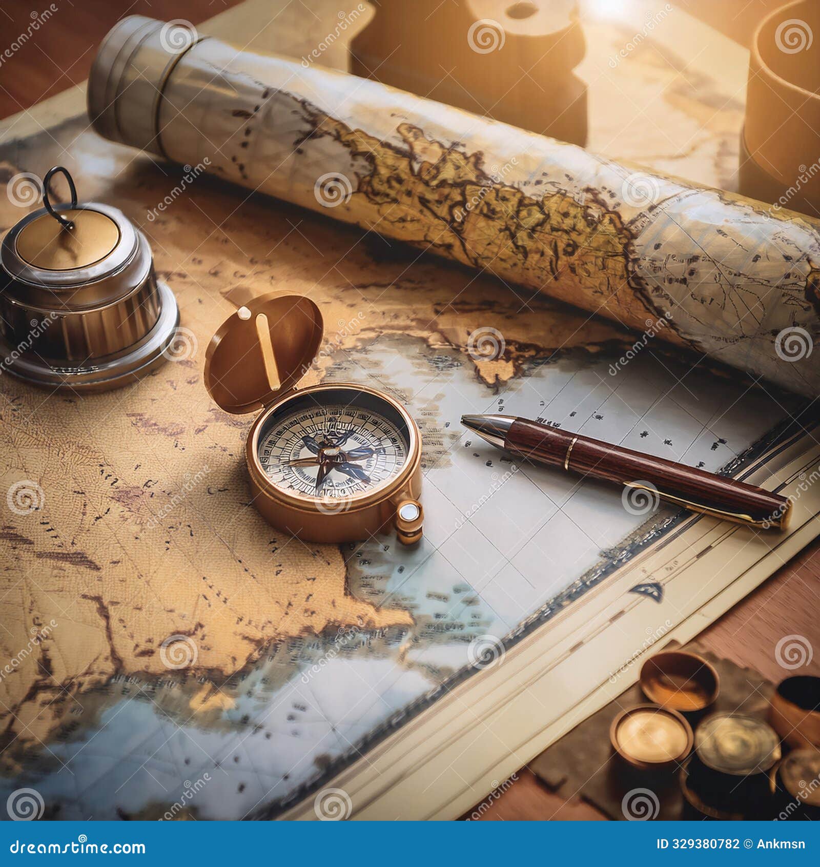 Cartography And Map Making, Featuring Elements Like Maps, Compasses ...