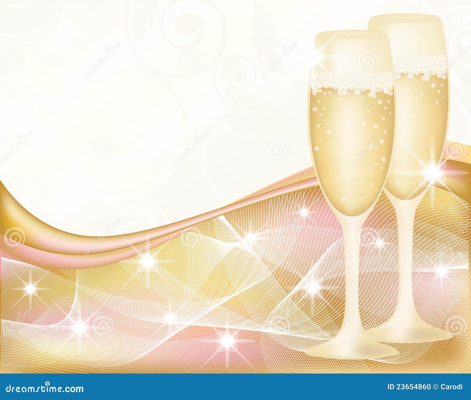 Cartolina D'auguri Con Champagne, Illustrazione Vettoriale ...