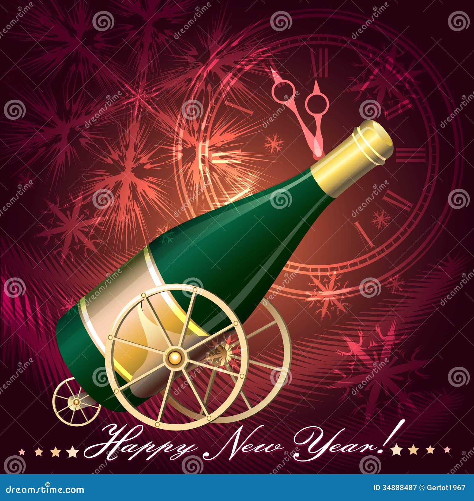 Cartolina D'auguri Con Champagne Illustrazione Vettoriale ...