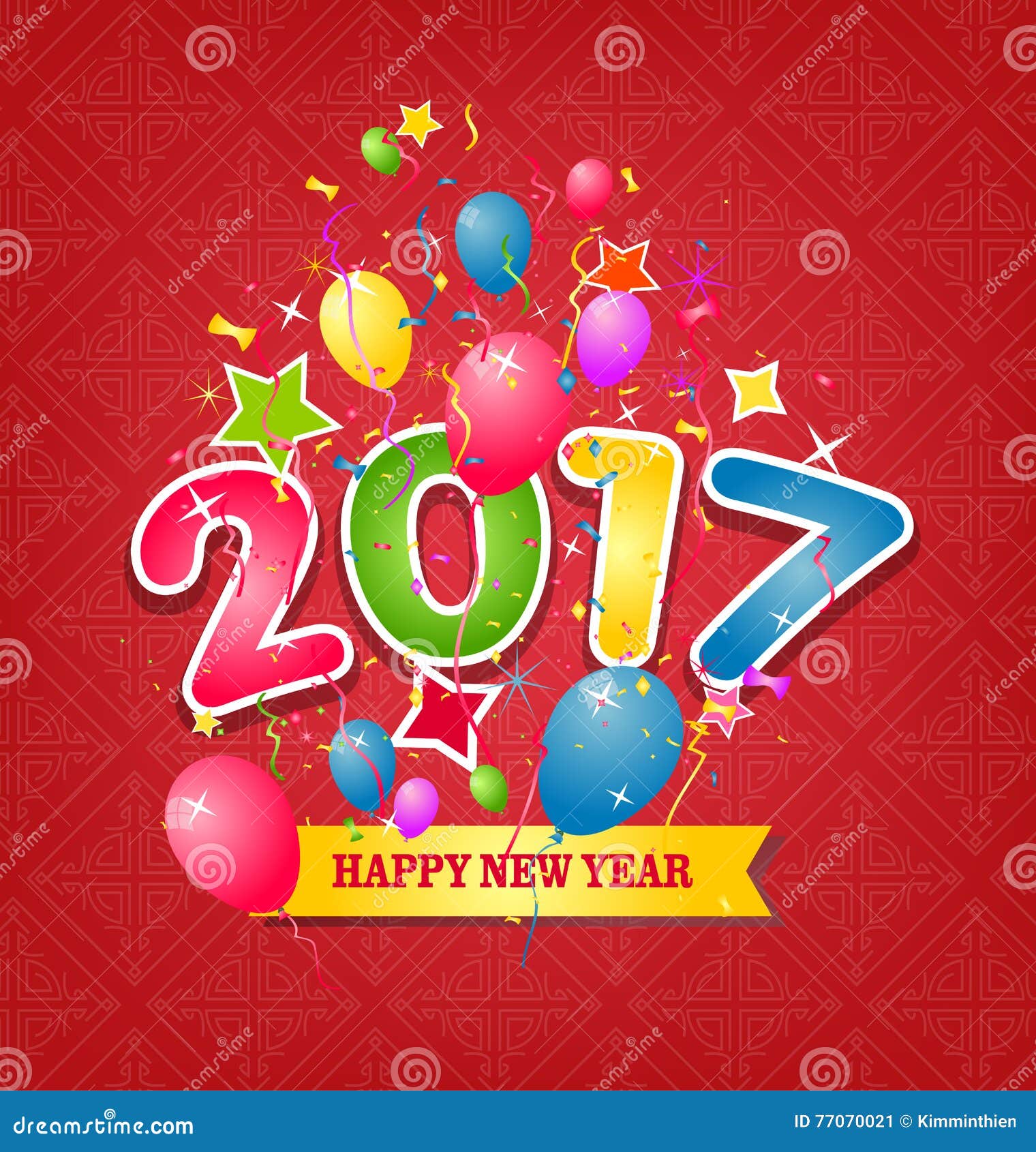 Cartolina D'auguri Del Buon Anno 2017 Illustrazione di Stock ...