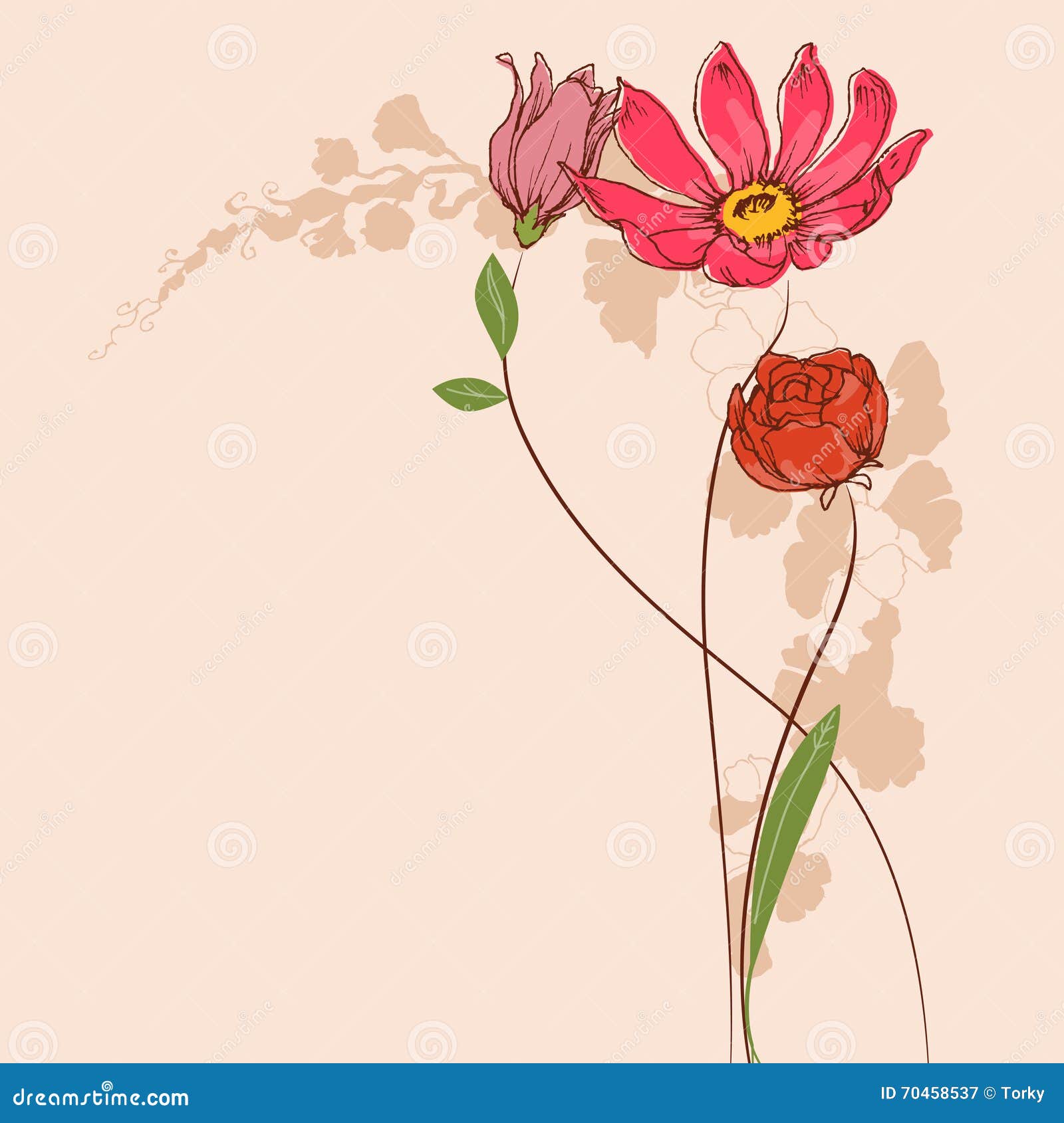 Cartolina D'auguri Floreale Illustrazione Vettoriale - Illustrazione di ...