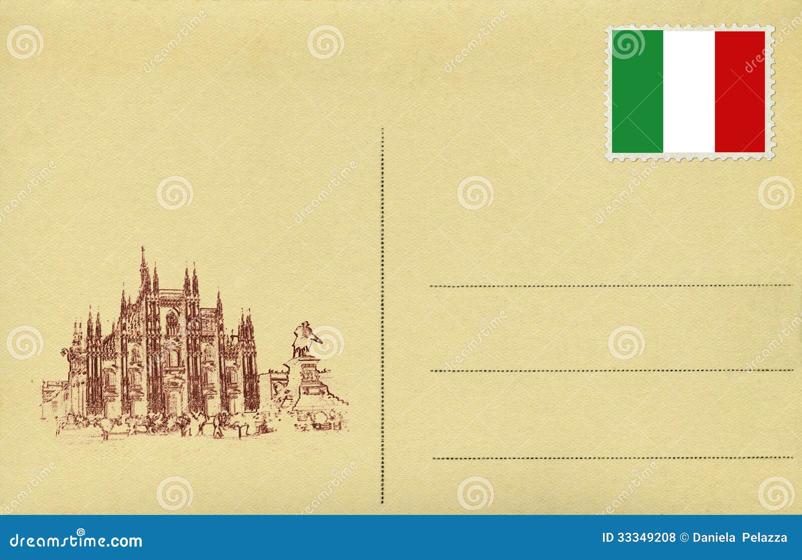 Cartolina dall'Italia illustrazione di stock. Illustrazione di posta ...