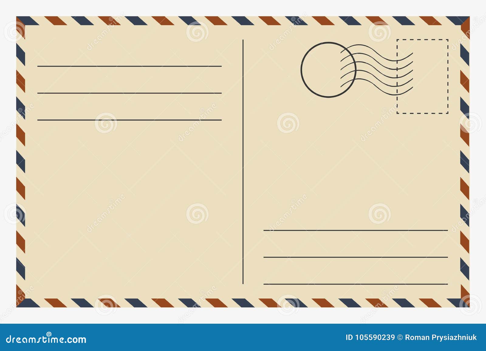 Cartolina Modello Dell'annata Vettore Illustrazione Vettoriale ...