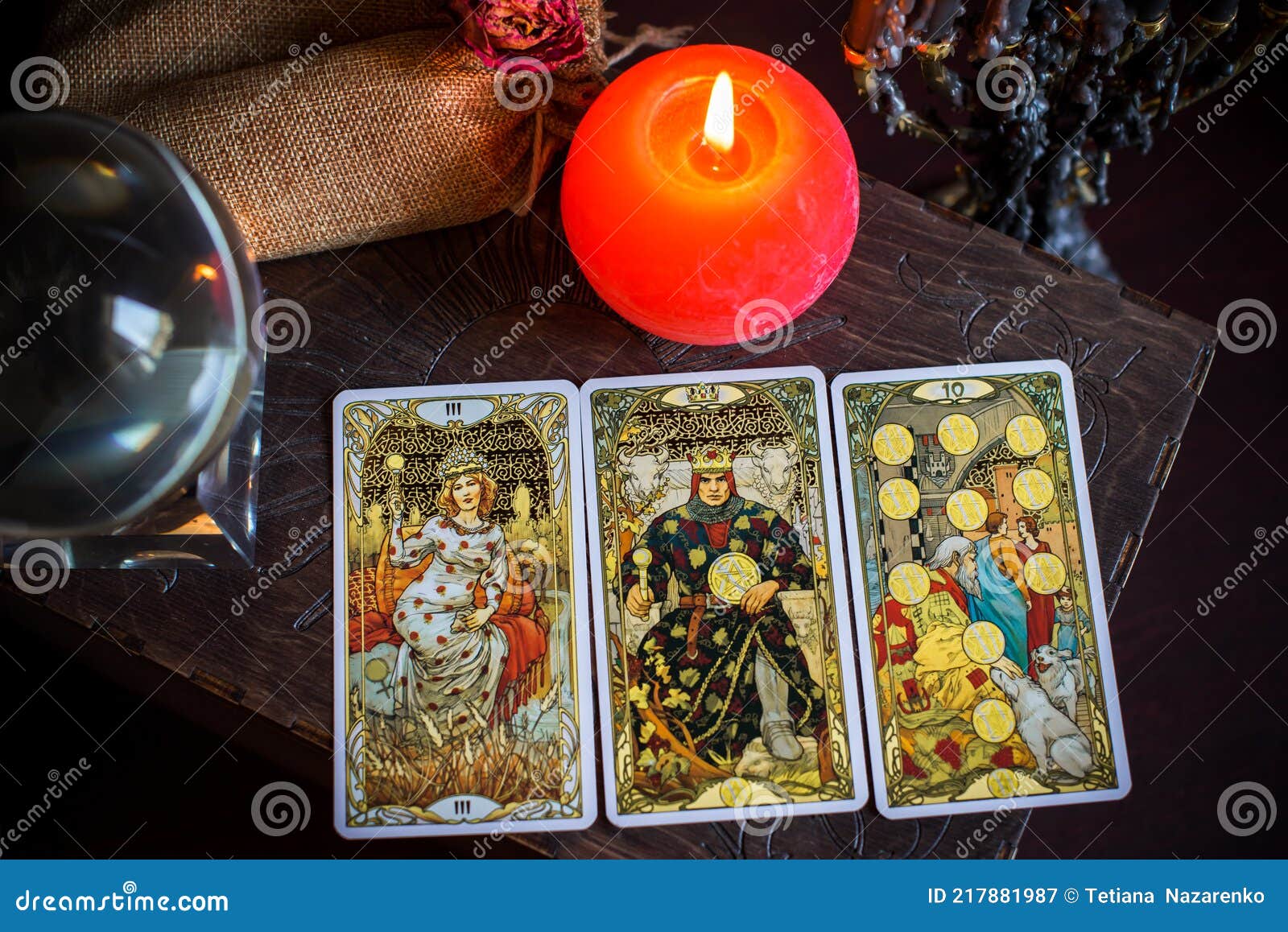 Magical Tarot Cards at Table, Fortune Telling Concept Editorial ...