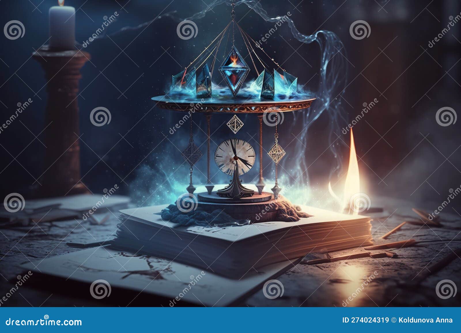 Generative Ai Pendulum On Altar Tarot And Esoteric Concept. Royalty ...