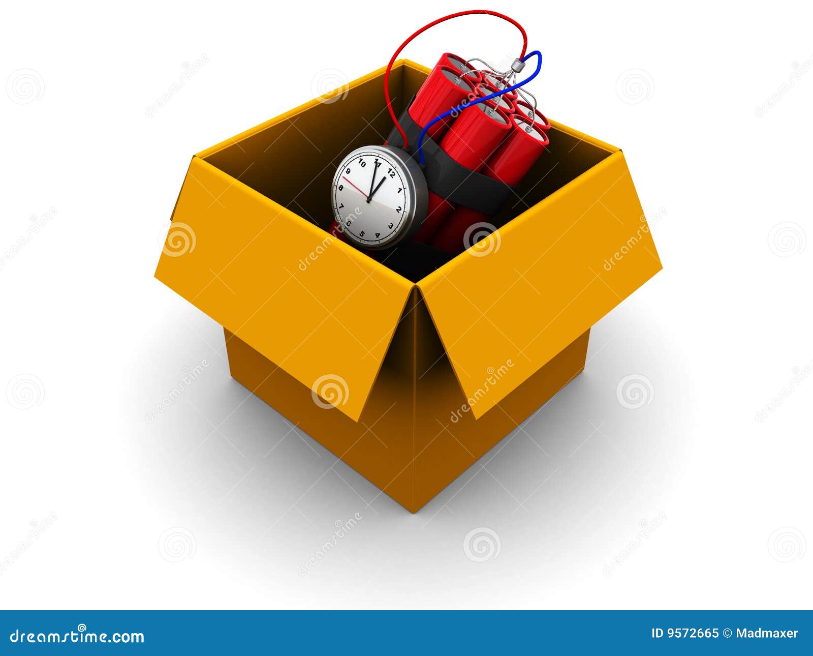 Carton with bomb stock illustration. Illustration of mail - 9572665