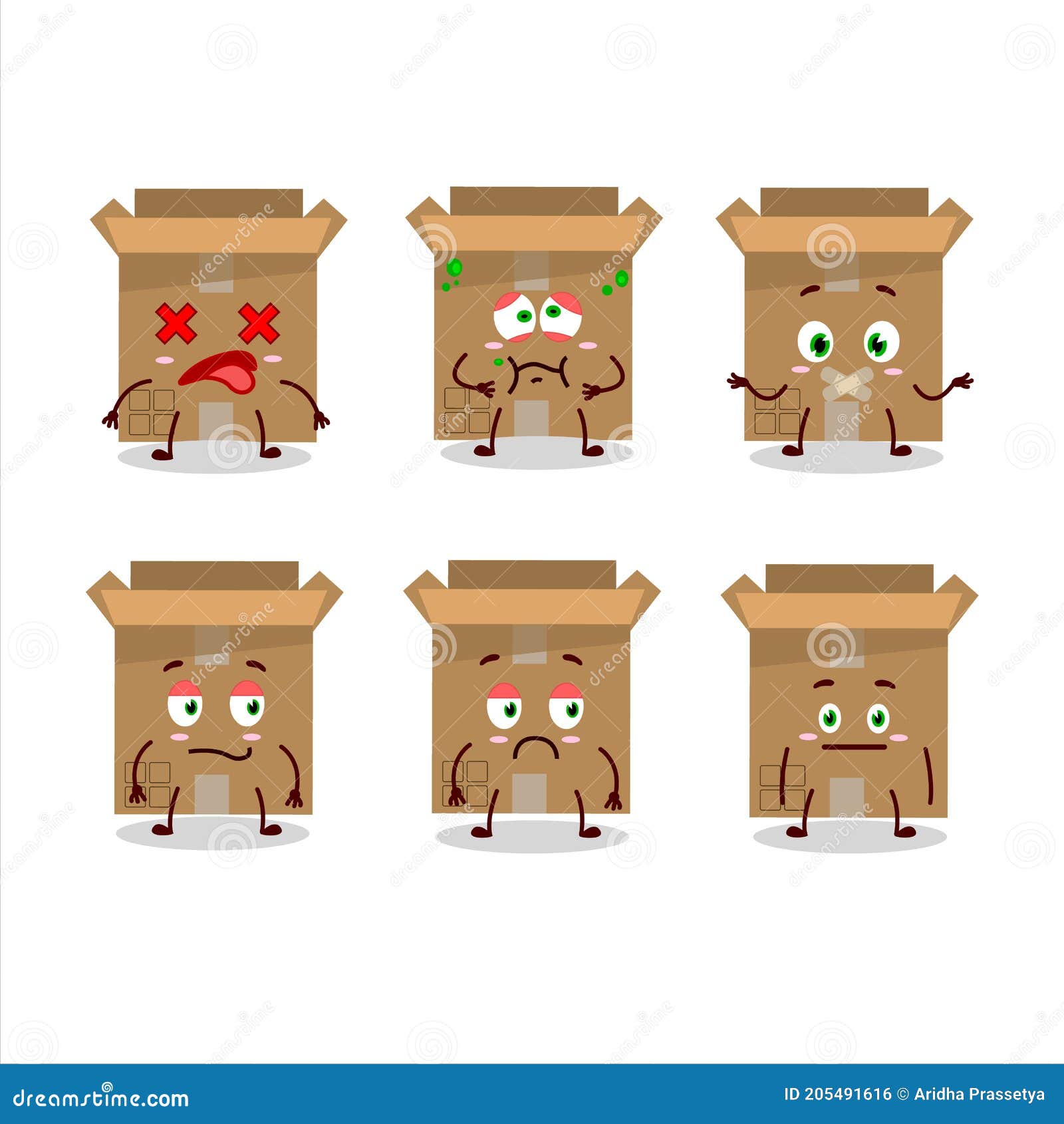 Carton Box Cartoon Character with Nope Expression Stock Vector ...
