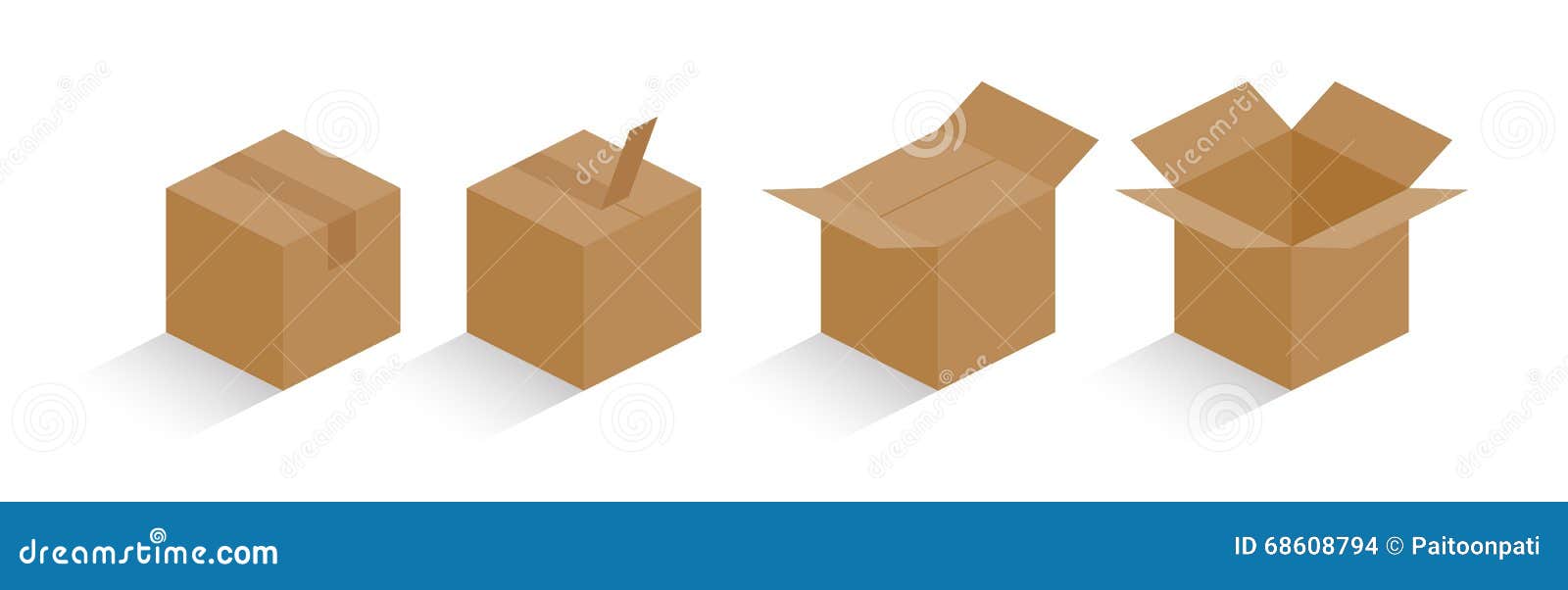 Carton Box With Shadow Vector Illustration | CartoonDealer.com #78528050