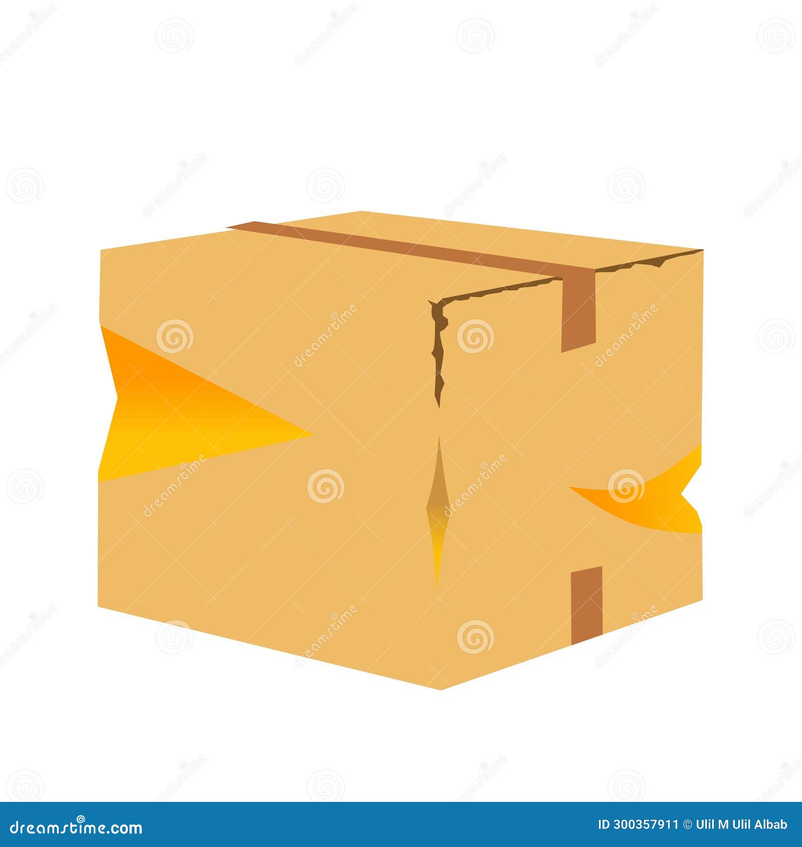 Carton Box Damaged, Package Sent Damaged, Carton Box Flat. Stock ...