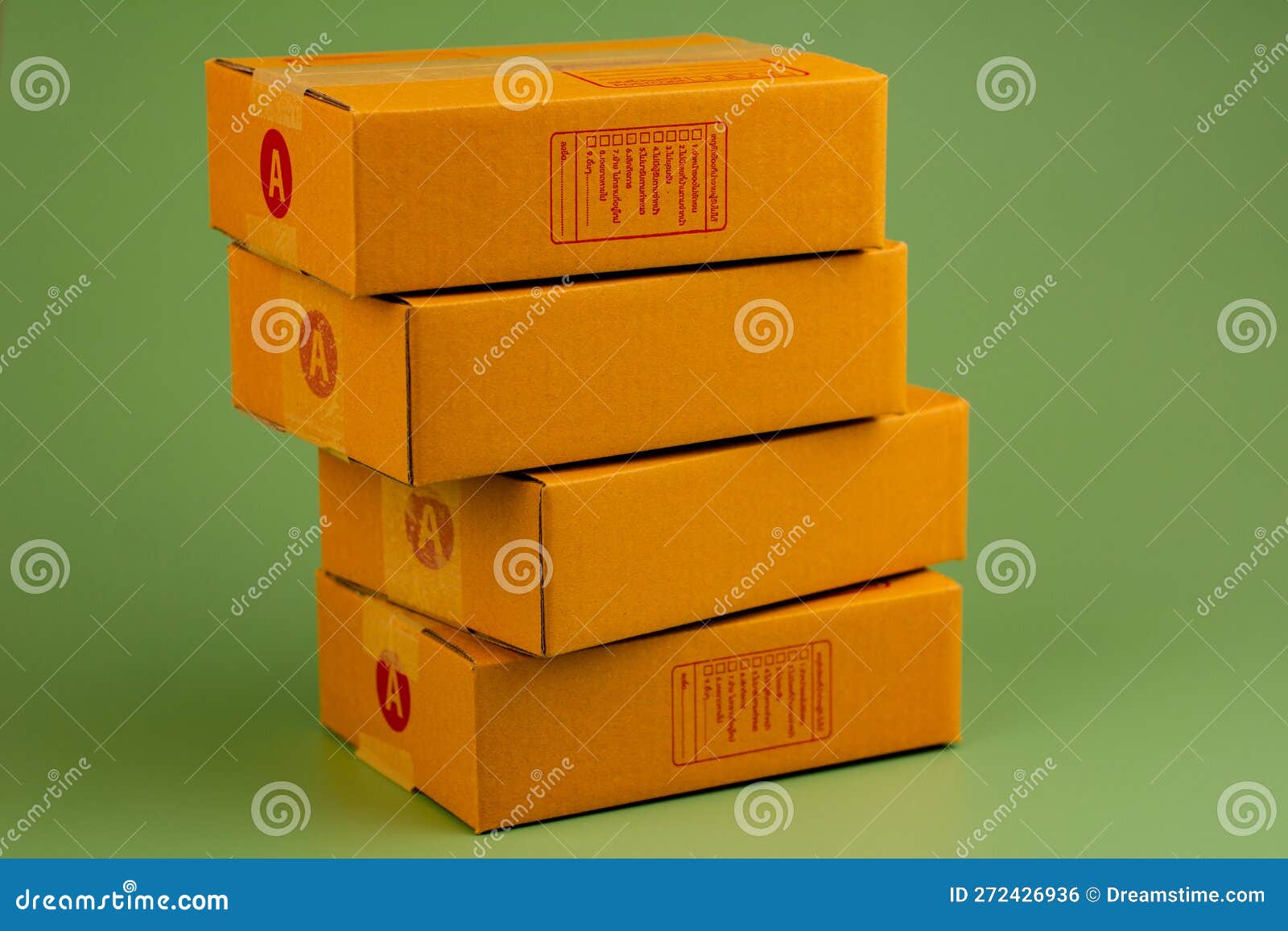 Carton Box Delivery Drum Parcel Box Brown Box Stock Photo - Image of ...