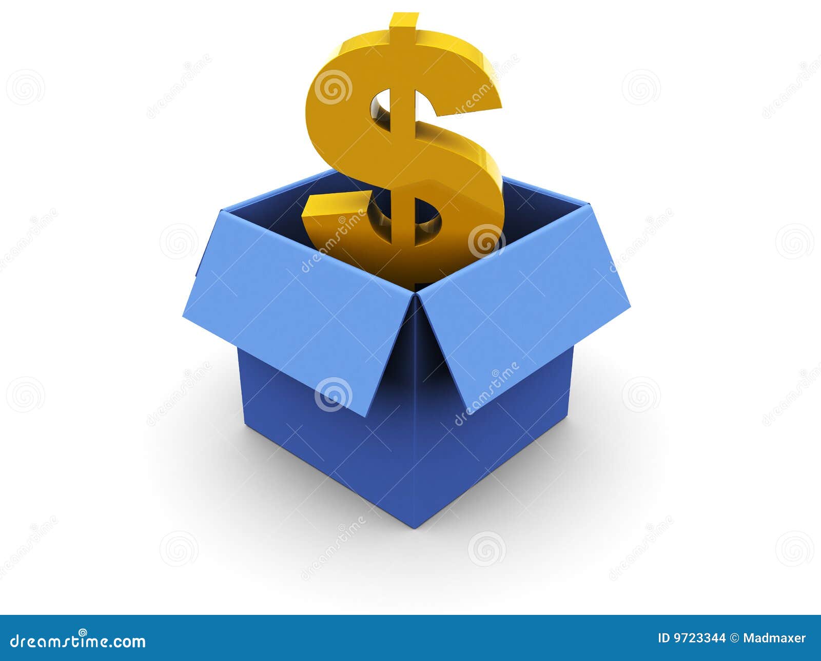 Carton box with dollar stock illustration. Illustration of sign - 9723344