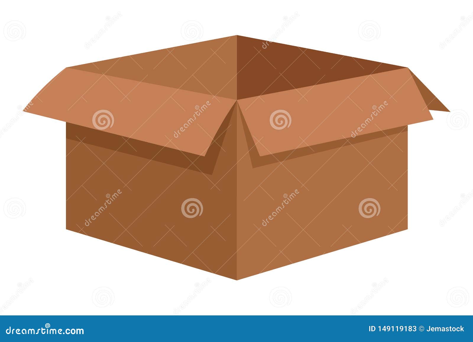 Carton Box Empty Icon Cartoon Stock Vector - Illustration of delivery ...
