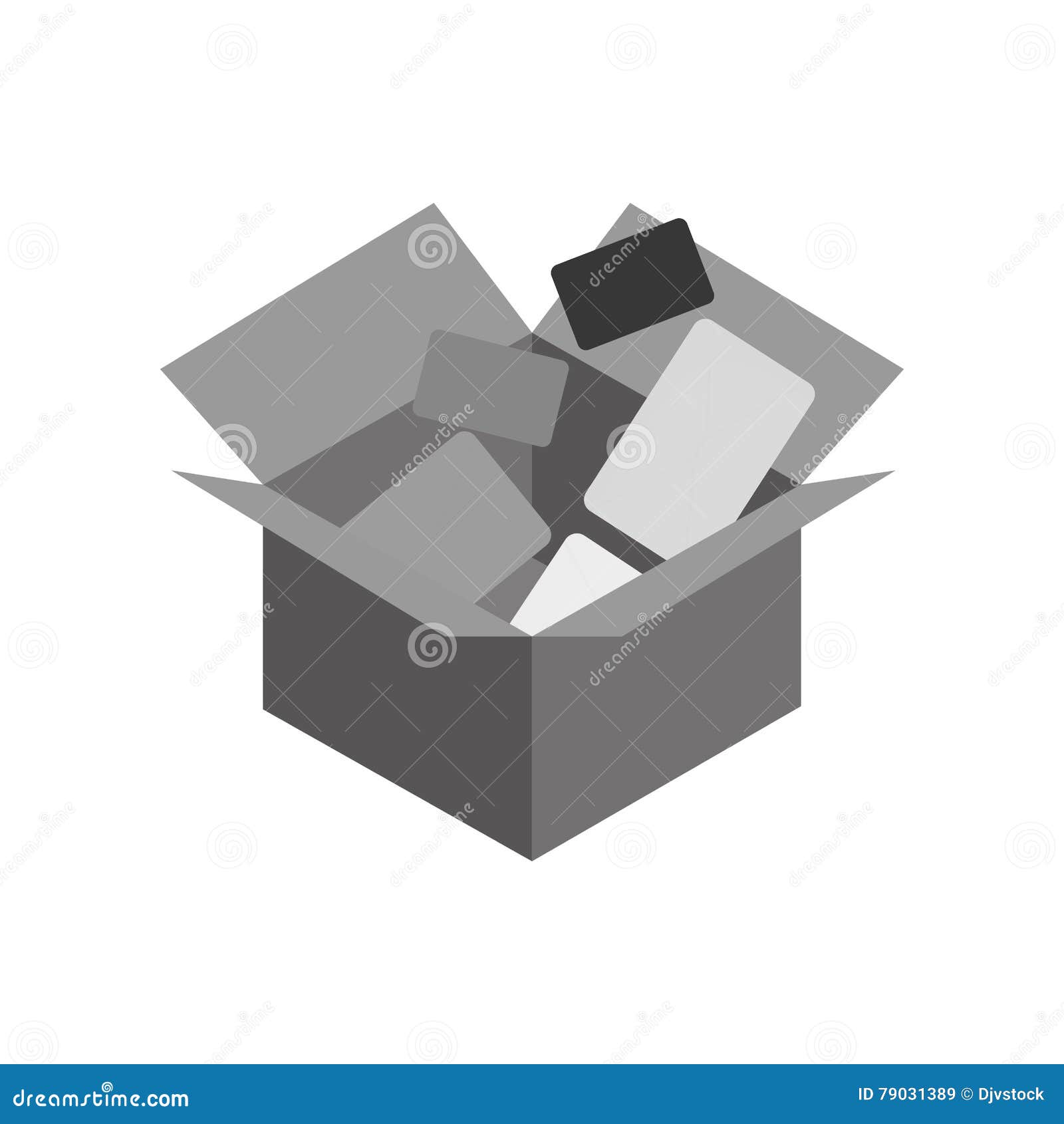 Carton Box with Envelopes Icon Stock Vector - Illustration of storage ...