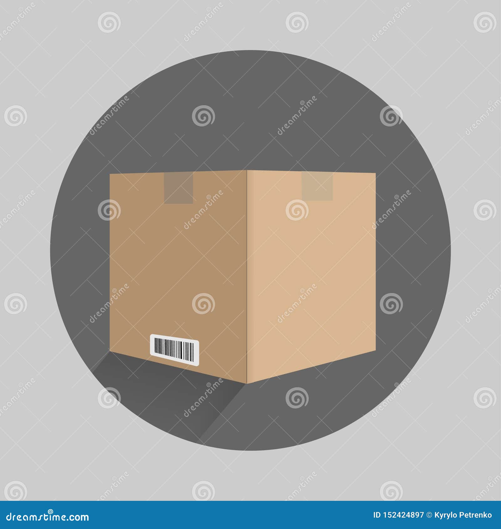 Carton Box in Flat Design with Signs Stock Vector - Illustration of ...