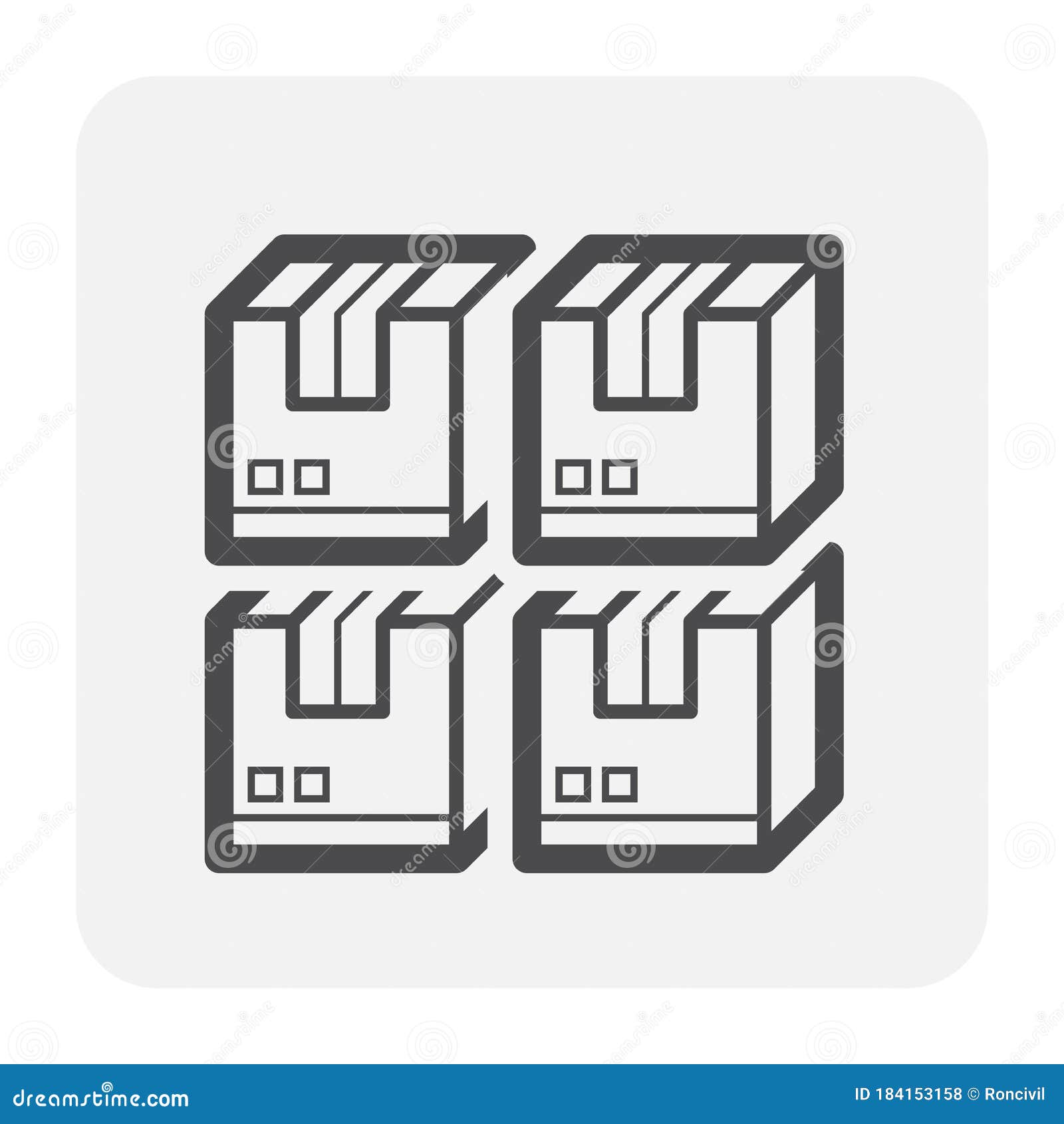 Carton box icon stock vector. Illustration of products - 184153158