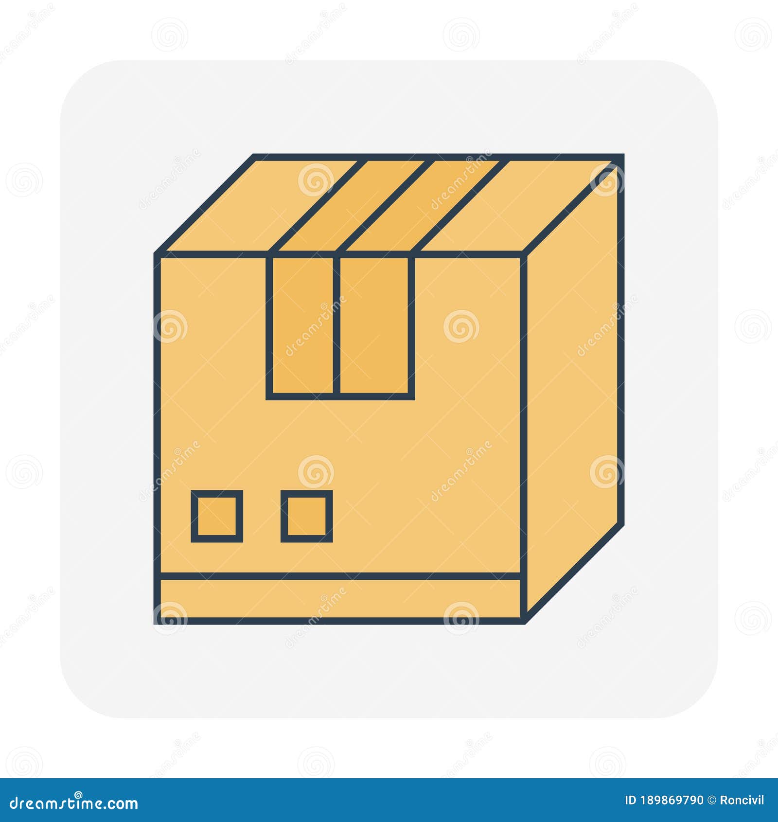 Carton box icon stock vector. Illustration of rack, logistic - 189869790