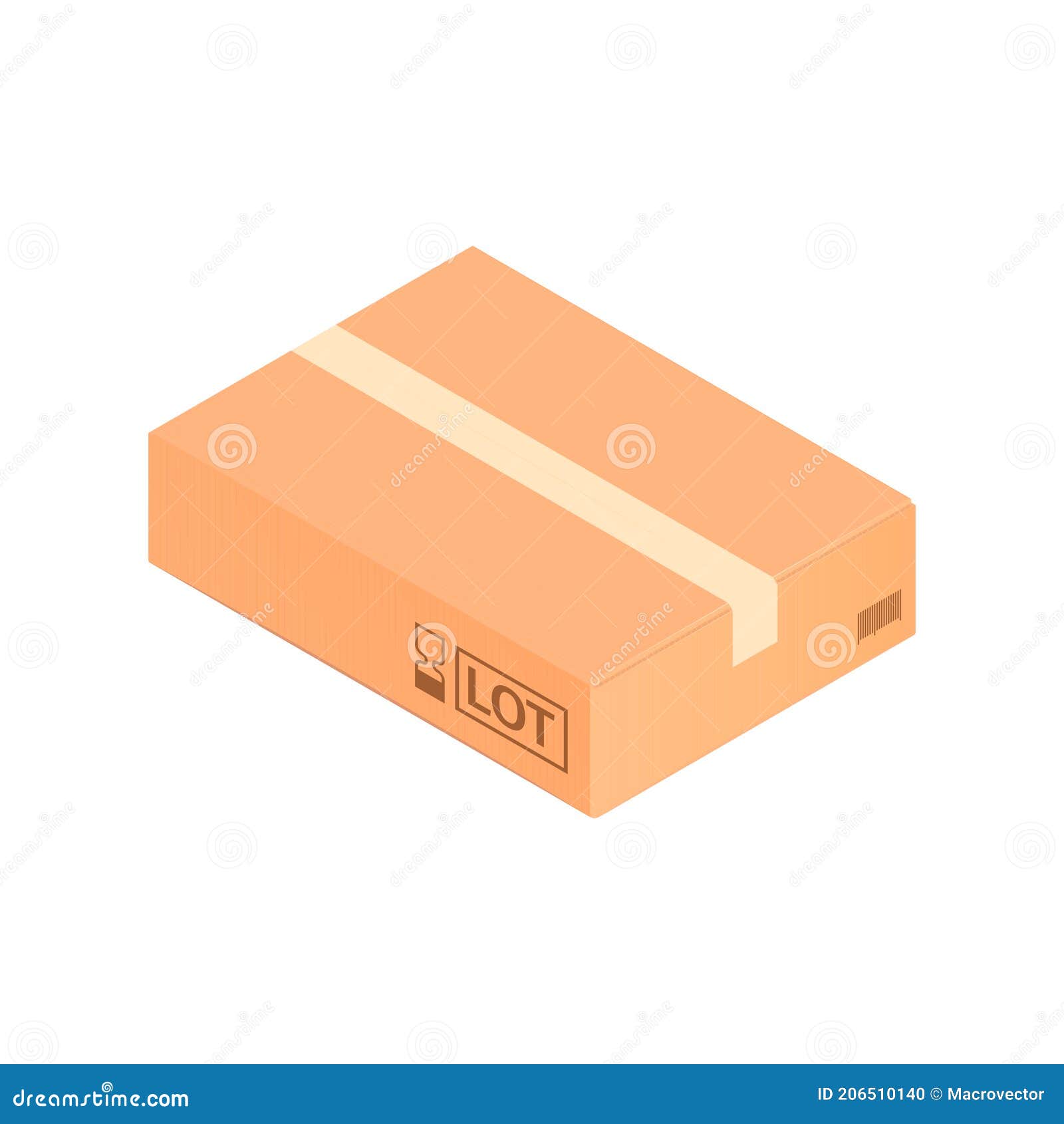 Carton Box Isometric Composition Stock Illustration - Illustration of ...