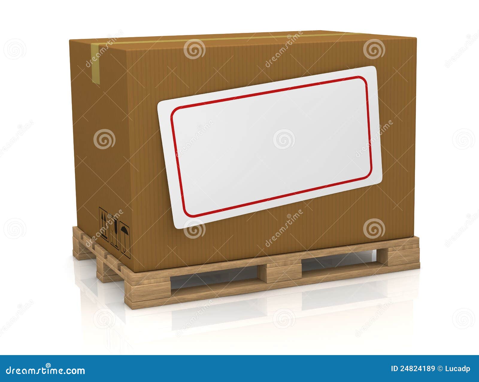 Carton box with label stock illustration. Illustration of brown - 24824189