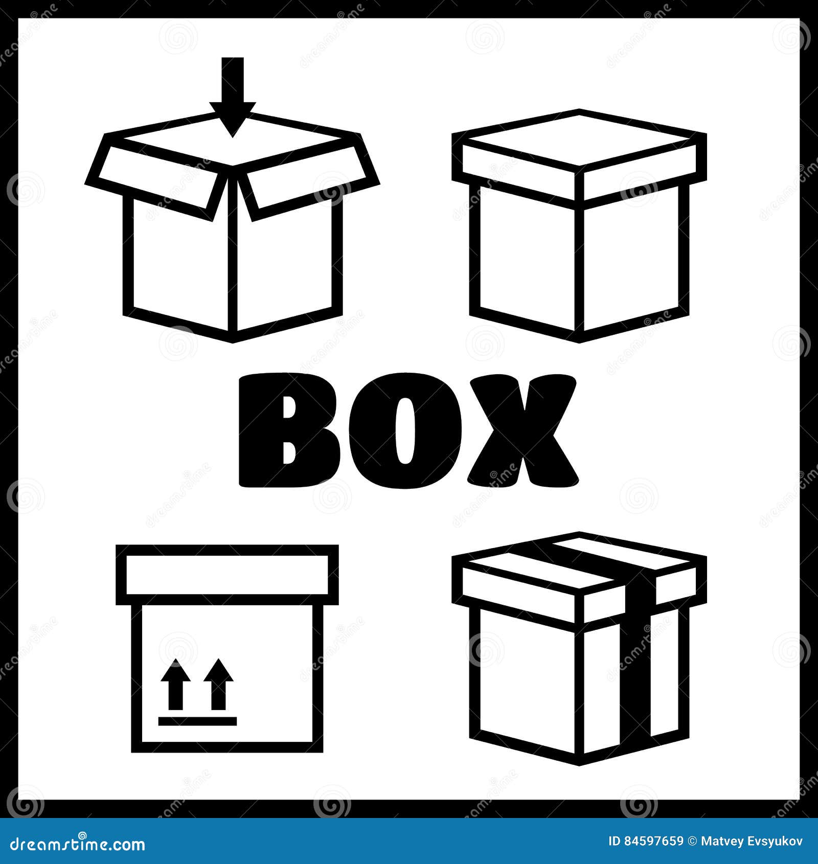 Carton Box Pack Set Packing Boxes Stock Illustration - Illustration of ...